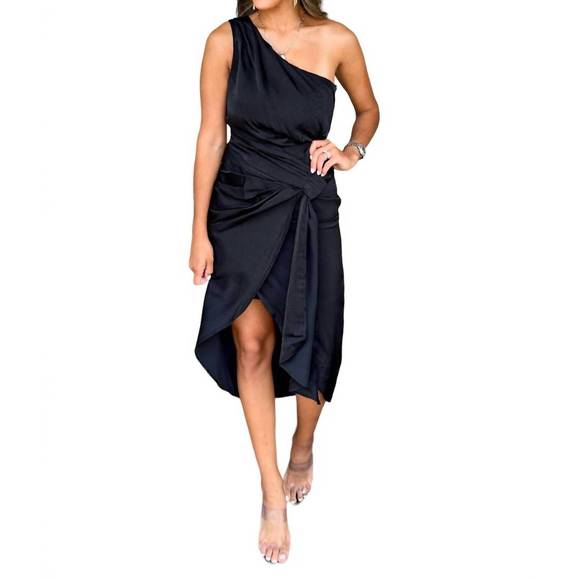 DO+BE | Dresses | New Dobe One Shoulder Gathered Dress In Black | Poshmark